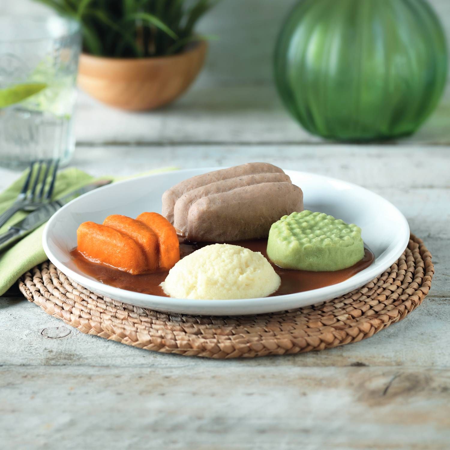 Puréed Sausage & Mash